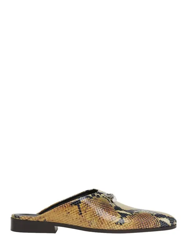 Alexander McQueen Snake-effect Leather Mules - Tan/blk/brn