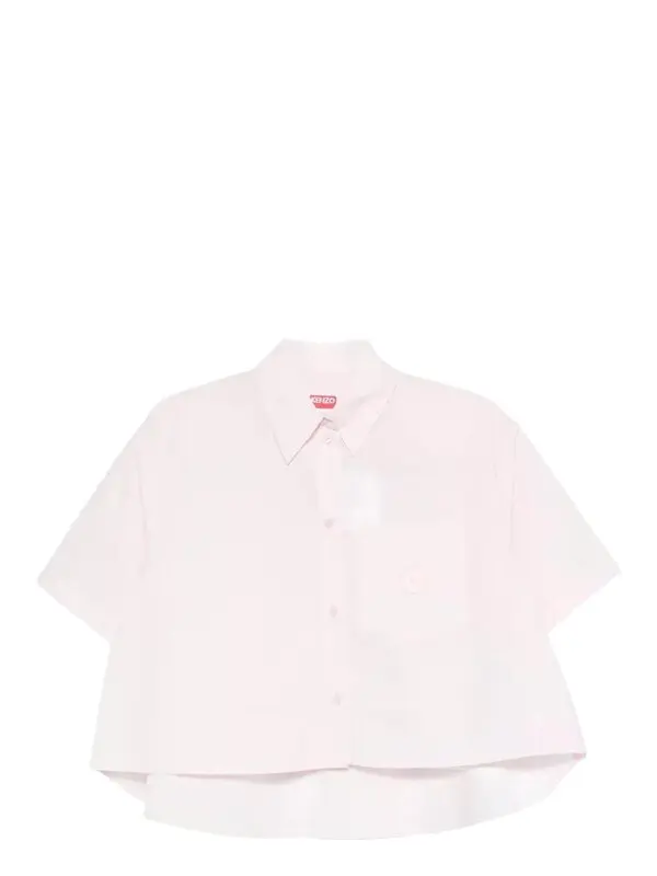 Kenzo Logo-patch Cotton Shirt - Pink
