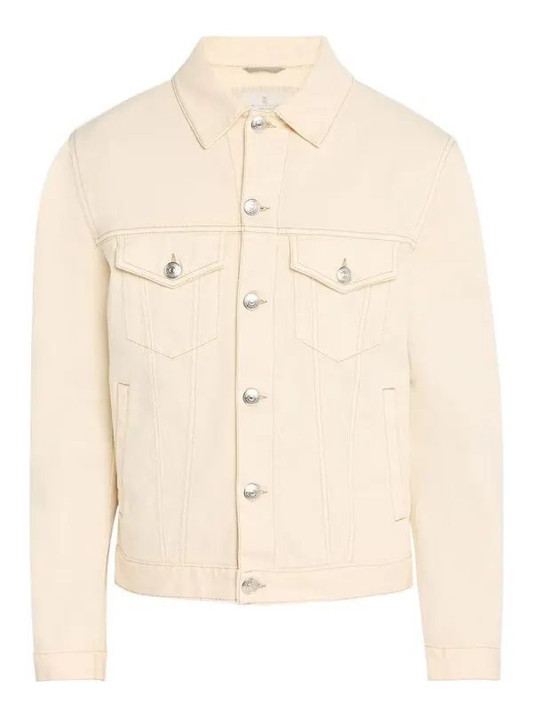 Brunello Cucinelli Dyed Denim Trucker Jacket - Cream