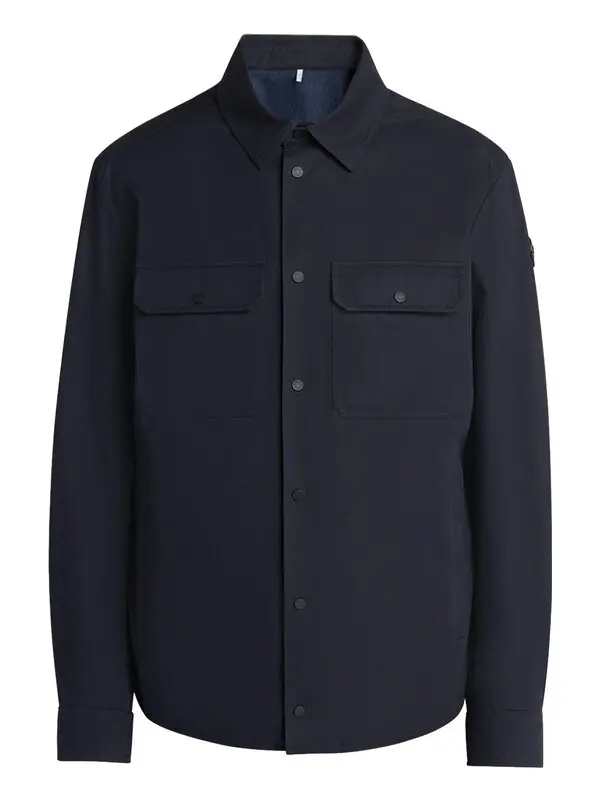 Moncler Gabardine Snap-front Overshirt - Navy
