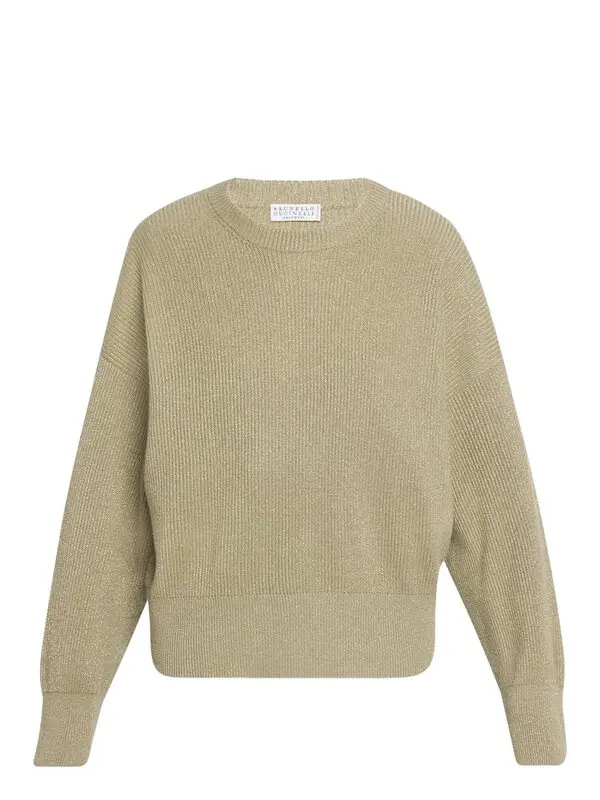 Brunello Cucinelli Sparkling Cashmere Crewneck Sweater - Ceq22 Pistachio