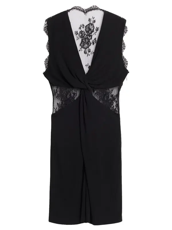 Roberto Cavalli Lace-inset Twisted Mini Dress - Nero