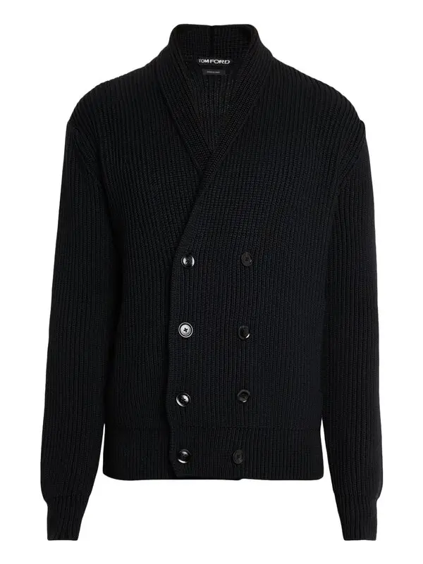 TOM FORD Double-breasted Shawl Cardigan - Black