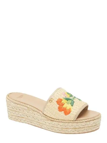 Valentino Garavani Bribi Platform Espadrille Slides - Natural