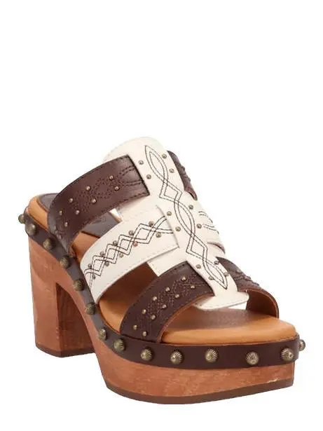 DINGO Chateau Platform Wedge Sandal - Brown