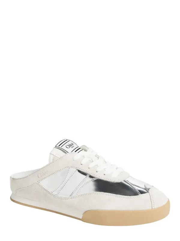 Chloé Kick Mule Sneaker - Silver