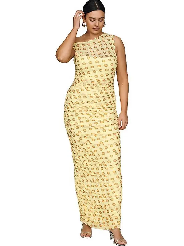 AFRM Biona Plus Slim Mesh Maxi Dress - Deco Dot
