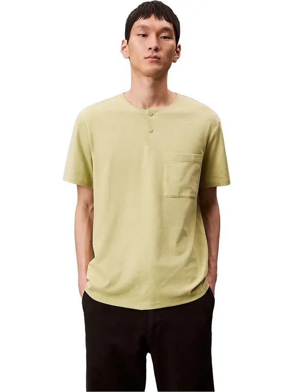 Calvin Klein Cotton Relaxed Henley T-shirt - Winter Pear