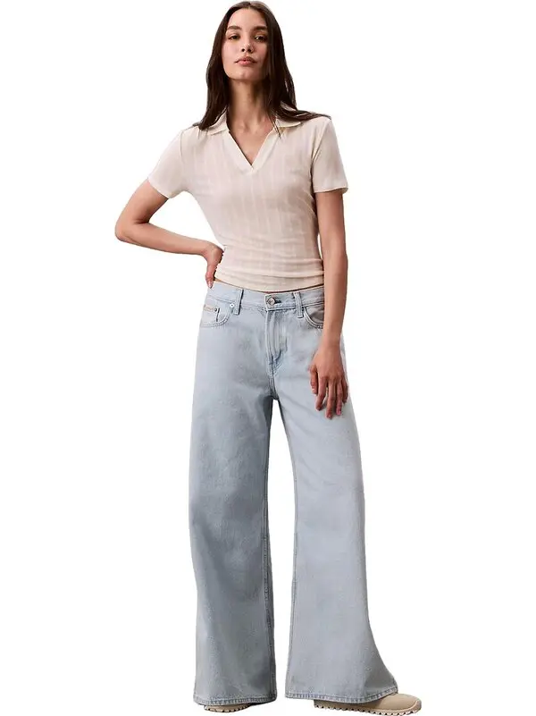 Calvin Klein Ultra Wide Leg Jeans - Light Beacon