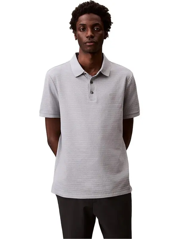 Calvin Klein Waffle Knit Classic Polo Shirt - Quarry