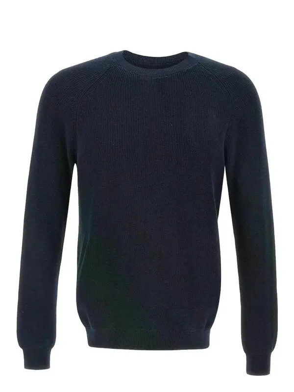 DIKTAT Ribbed Raglan-sleeves Sweater - Blue