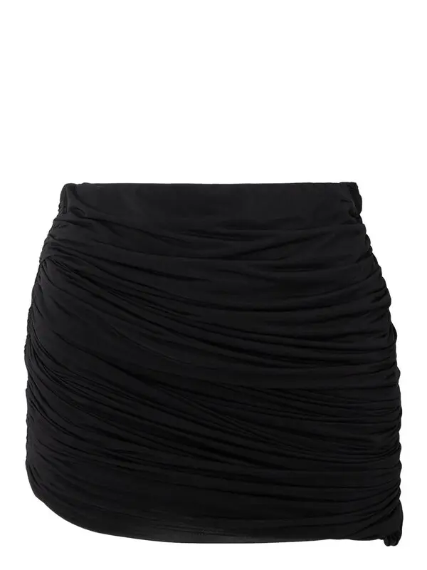 Magda Butrym Ruched Stretch-jersey Mini Skirt - Black