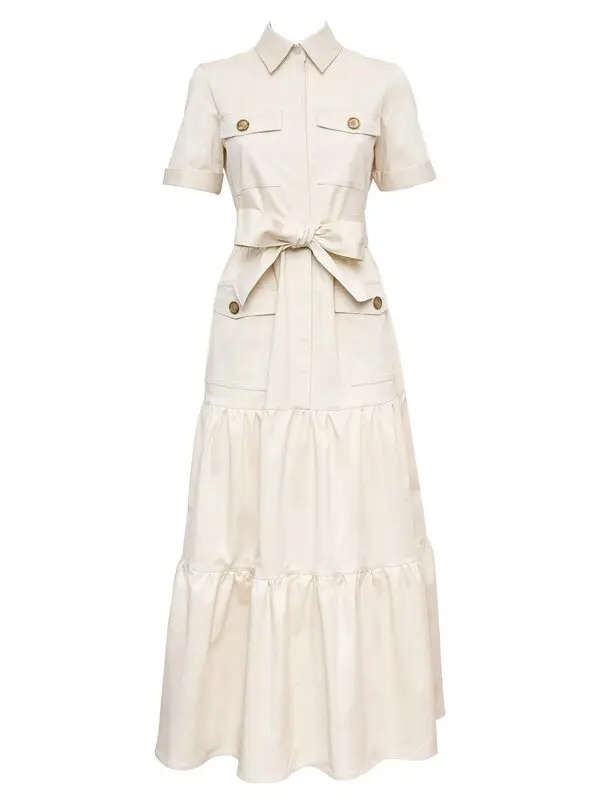 Loretta Caponi Uma Cotton Dress - Ivory