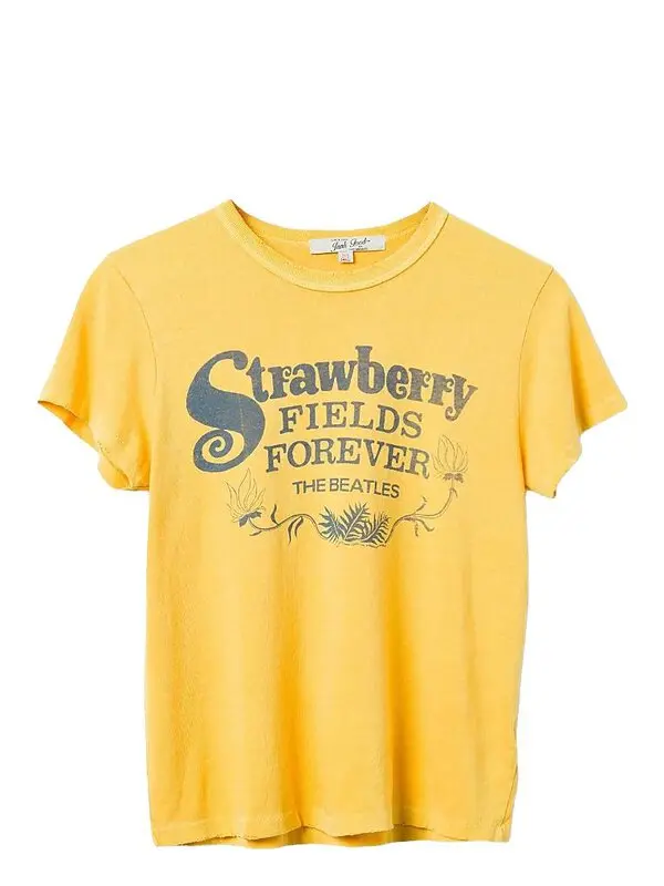 Junk Food Clothing The Beatles Strawberry Fields Forever Original Tee - Citrine