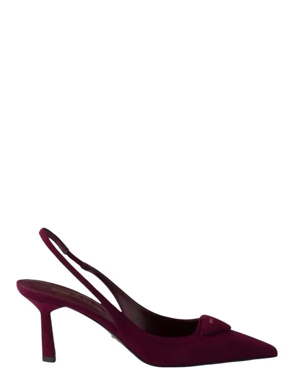 Prada Suede Slingback Pumps - Burgundy