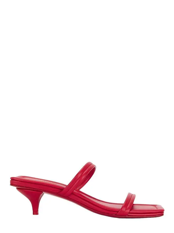 ST. AGNI Fine Strap Kitten Heel - Rosso
