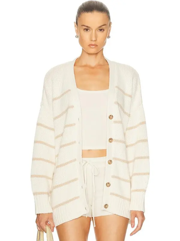 Jenni Kayne Chloe Cardigan - Ivory & Oat Stripe