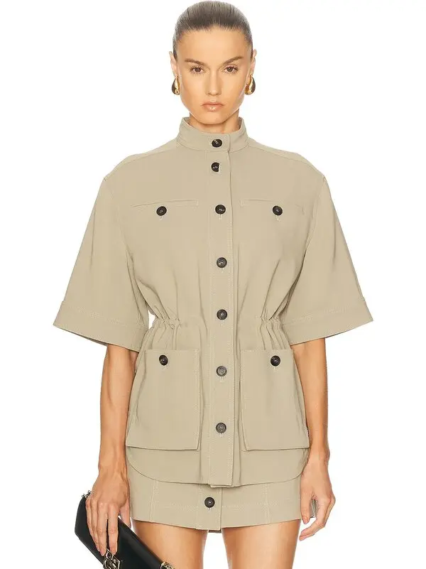 FERRAGAMO Short Sleeve Jacket - Sand
