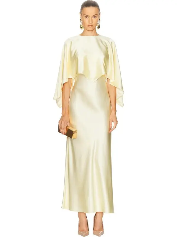 Adam Lippes Larys Dress With Detachable Capelet - Cream