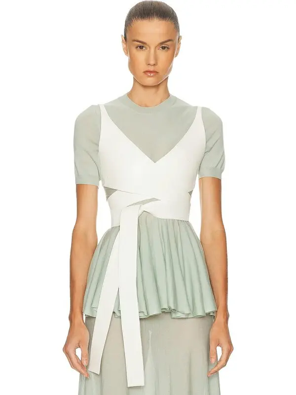 Alaïa Cross Top - Blanc Nacre