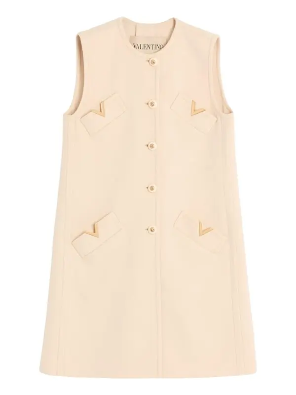 Valentino Garavani Wool-cashmere Sleeveless Coat - Nude