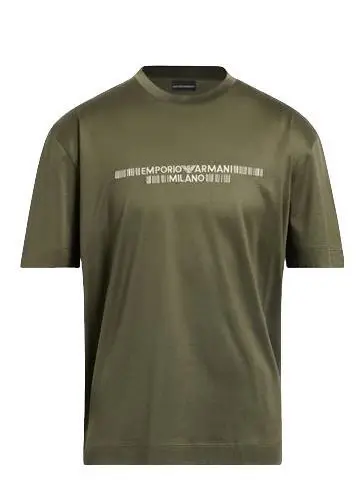 Emporio Armani T-shirt Military Size Lyocell, Cotton - Green