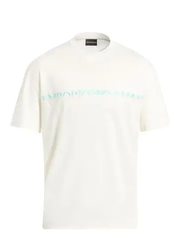 Emporio Armani T-shirt Ivory Size Lyocell, Cotton - White
