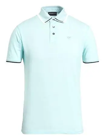 Emporio Armani Polo Shirt Turquoise Size Cotton - Blue