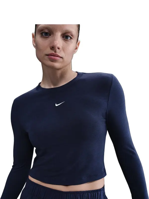 Nike Sportswear Chill Knit Slim Long-sleeve Cropped Top - Blue