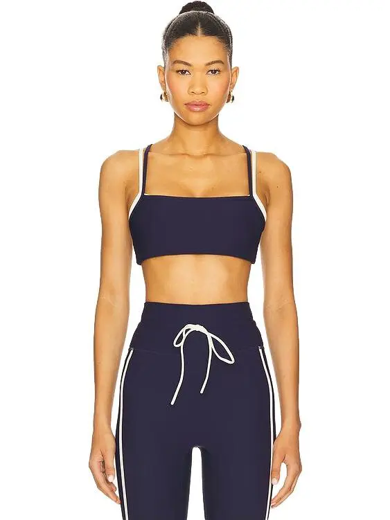 L*Space Kelly Sports Bra In Navy - Midnight Blue & Cream
