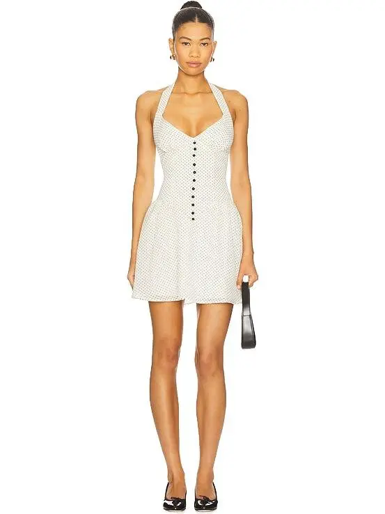 MORE TO COME Mishelle Mini Dress - White Polka Dot