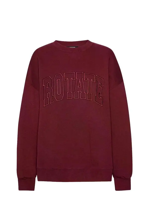ROTATE BY BIRGER CHRISTENSEN Embroidered Crew-neck Sweatshirt - Red