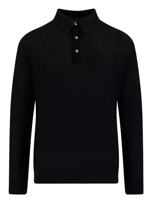Kiton Long-sleeve Polo Shirt - Black