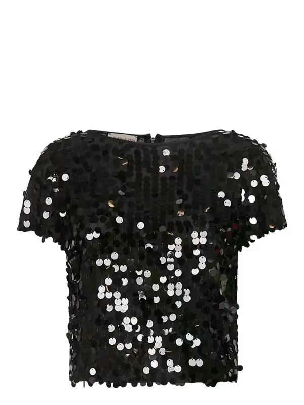 BLANCA VITA Sequin-embroidered Top - Grey