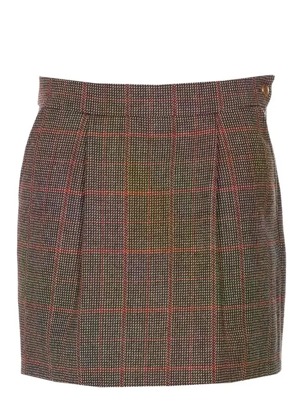 Chloé Plaid Mini Skirt - Brown