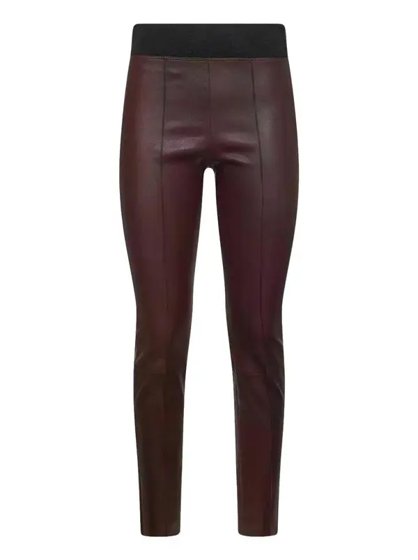 Brunello Cucinelli Pull-on Leather Trousers - Red