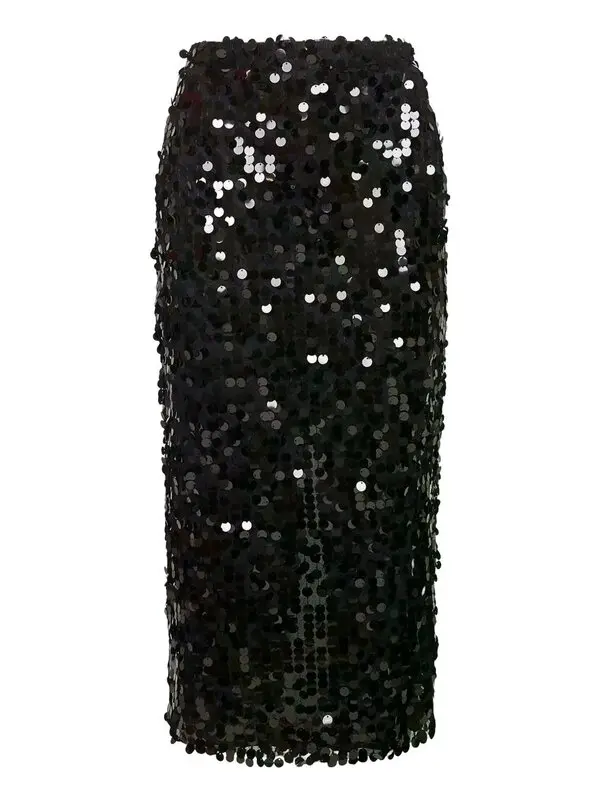 BLANCA VITA Sequin-embellished Midi Skirt - Black