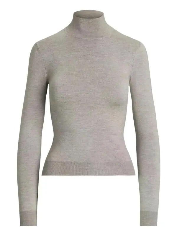 Ralph Lauren Long-sleeve Silk Top - Grey