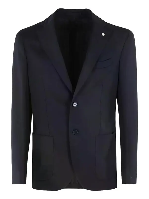 L.B.M. Notched-lapel Wool Jacket - Blue