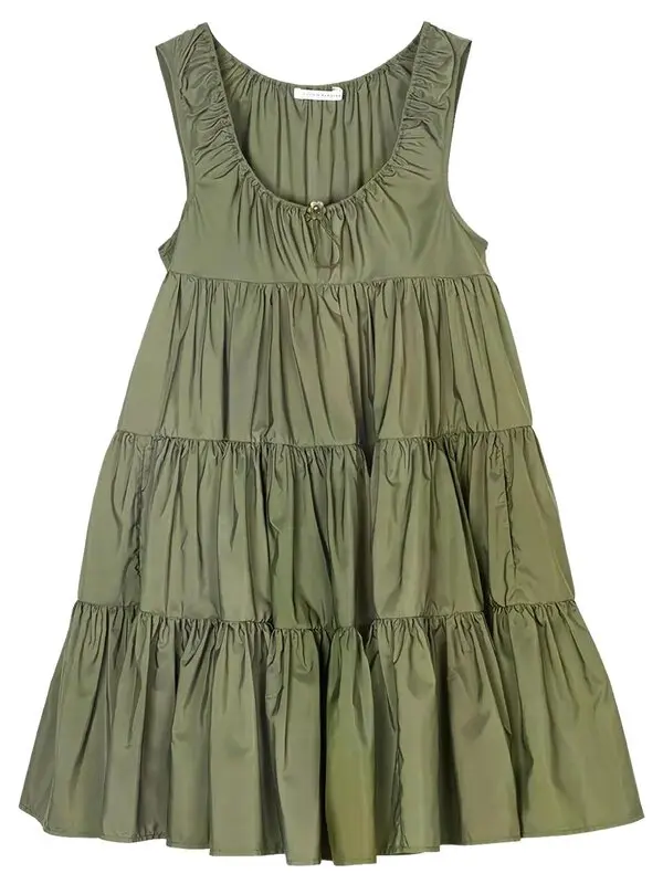 Cecilie Bahnsen Aino Tiered Mini Dress - Green