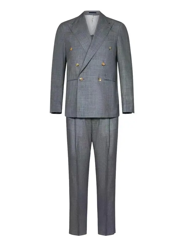 FRANZESE COLLECTION Double-breasted Peak-lapel Suit - Grey