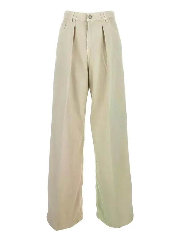 HAIKURE Pleated Wide-leg Jeans - Neutrals