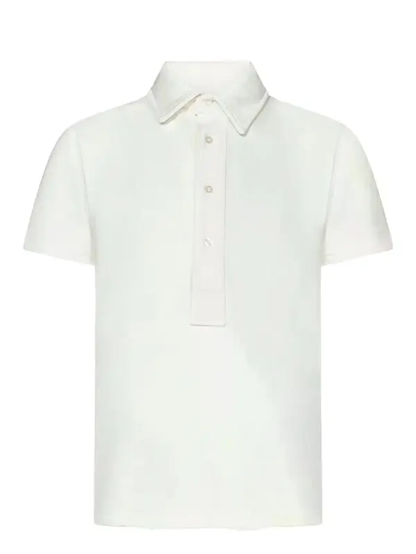 FRANZESE COLLECTION Wimbledon Four-button Placket Polo Shirt - White