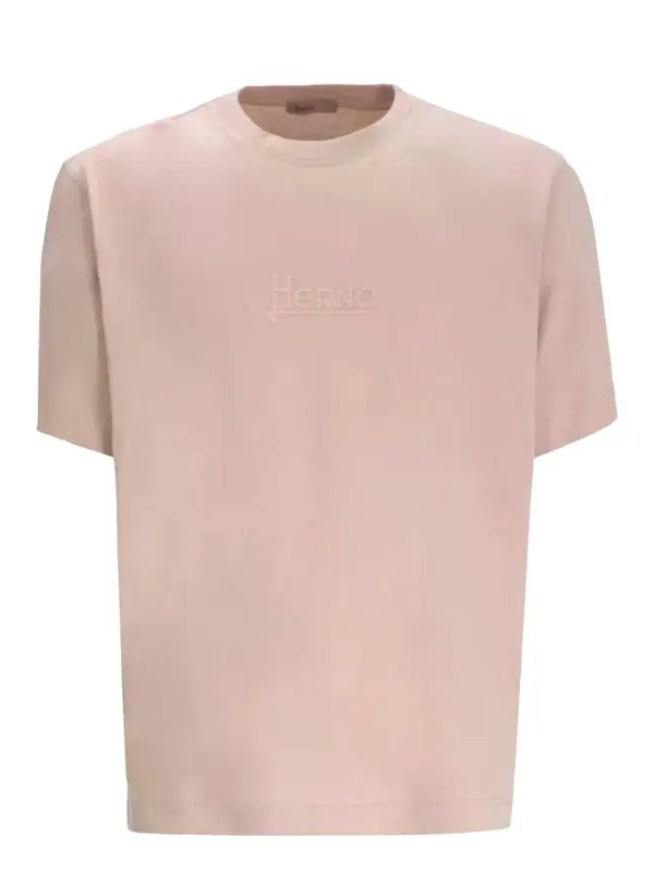 Herno Embroidered Cotton T-shirt - Neutrals