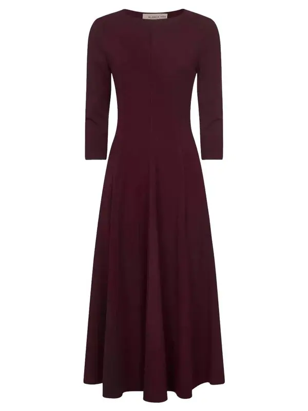 BLANCA VITA Flared Maxi Dress - Brown