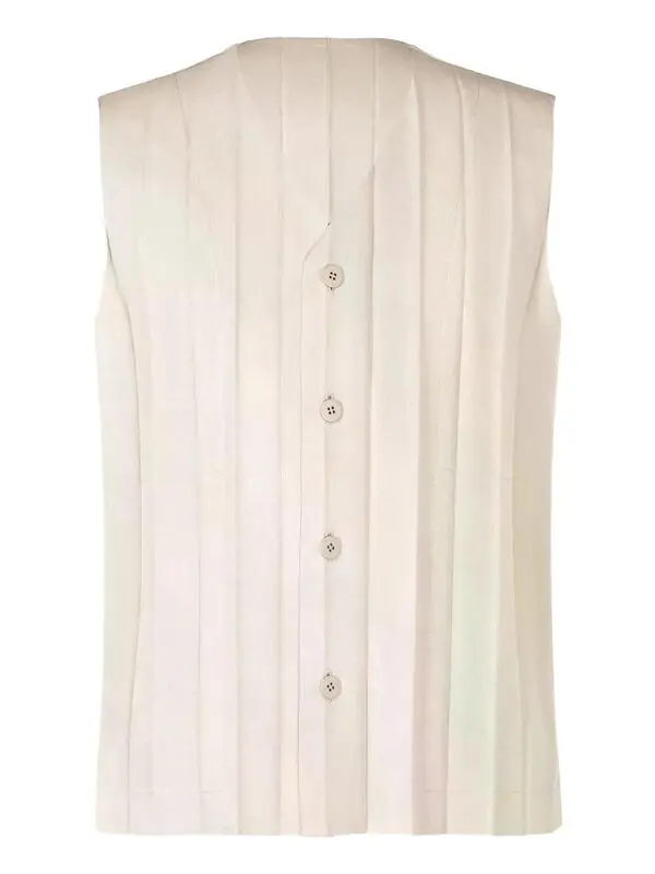Issey Miyake Pleated Sleeveless Vest - Neutrals