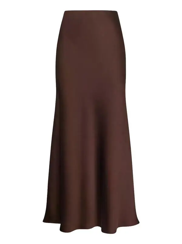 BLANCA VITA Flared Midi Skirt - Brown