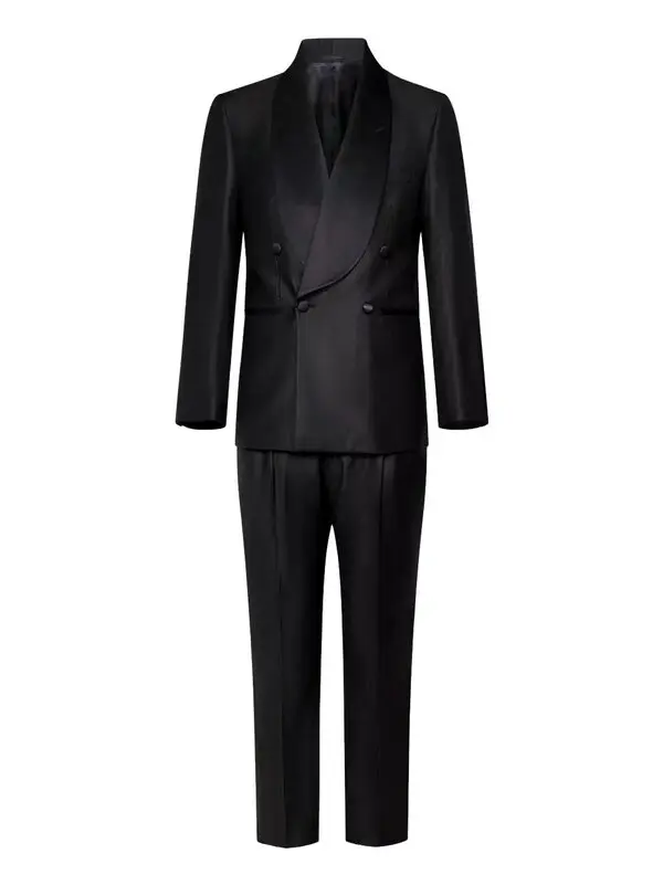 FRANZESE COLLECTION Stefano De Martino Double-breasted Suit - Black