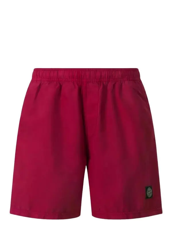Stone Island Compass-patch Swim Shorts - Red