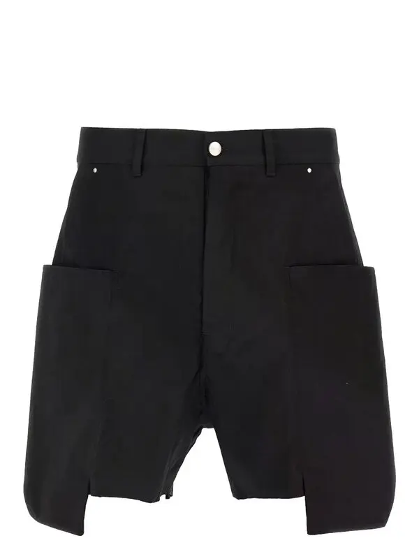Rick Owens Stefan Cargo Frayed-hem Shorts - Black